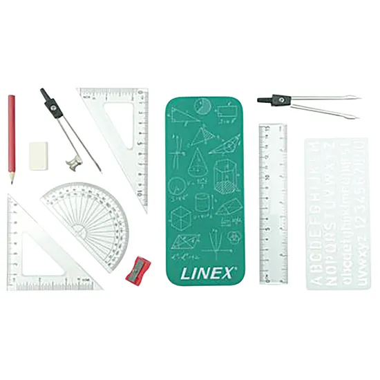 Linex Maths Set 10 Piece Tin Case