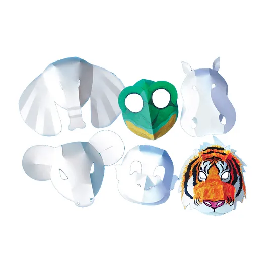 Wild Animal 3D Cardboard Masks – Pack of 30