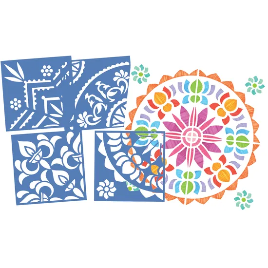 Rangoli Mega Stencils - Pack of 4