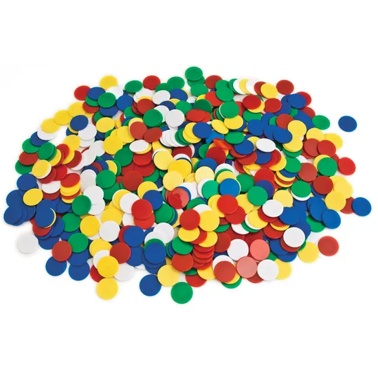 Solid Counter Round - 2.5cm 5 Colours 1000pc