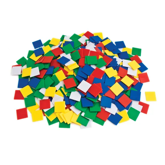 Solid Counter Square 2.5cm 5 Colours 1000pc