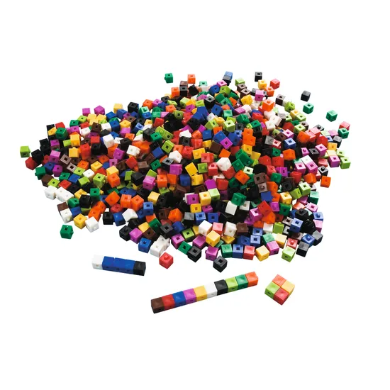 Teachables Linking Cubes – 1cm with 5-Point Linking, 1000 Pieces