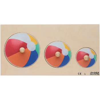 Beach Ball Size Sorting Knob Puzzle 3 Pieces