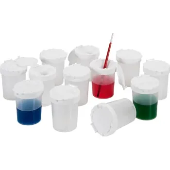 Clear Non Spill Paint Pot - Set of 12