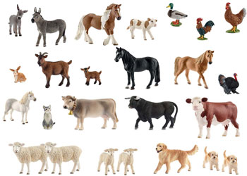 Schleich Farm Animal Hand painted Figurines 25 Pieces