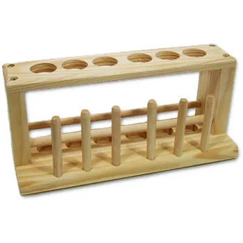 Test Tube Rack - Wooden - 6 Holes 6 Pegs - 27mm