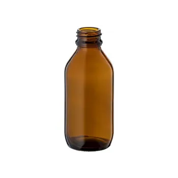 100 ml 24 mm Glass Amber Round Bottle