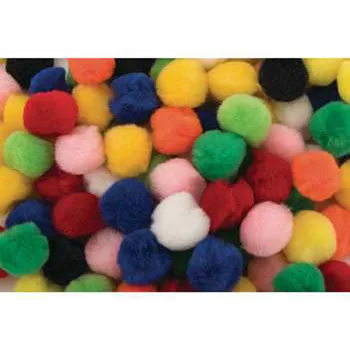 Pom Poms Assorted Colours 25 mm - Pack of 100