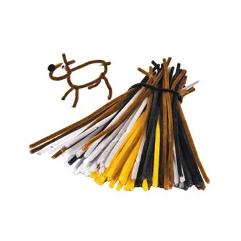 Animal Coloured Pipe Cleaners - Pack of 100