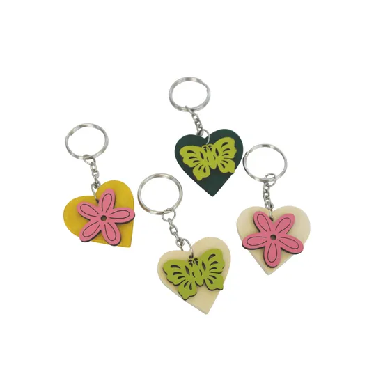 Wooden Heart Key Tag Kit - Pack of 10 - MTA Catalogue
