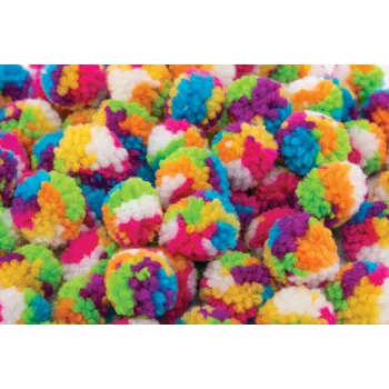 Rainbow Pom Poms - Pack of 80