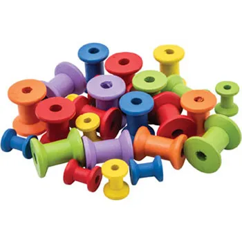 Wooden Spools Multicoloured Assorted Sizes- Pack of 50