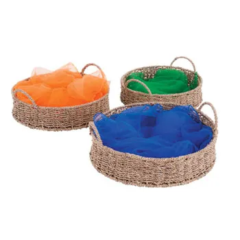 ROUND WOVEN NESTING TRAYS - SET OF 3