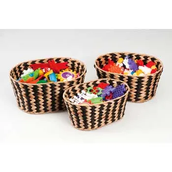WOVEN ZEBRA BASKETS SET OF 3