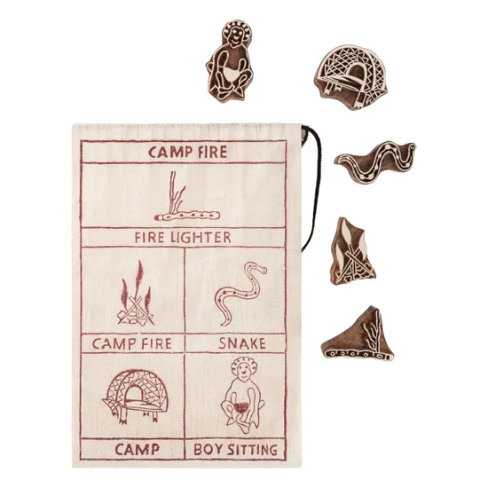 Indigenous Camp Fire Block Stamps – Pack of 5
