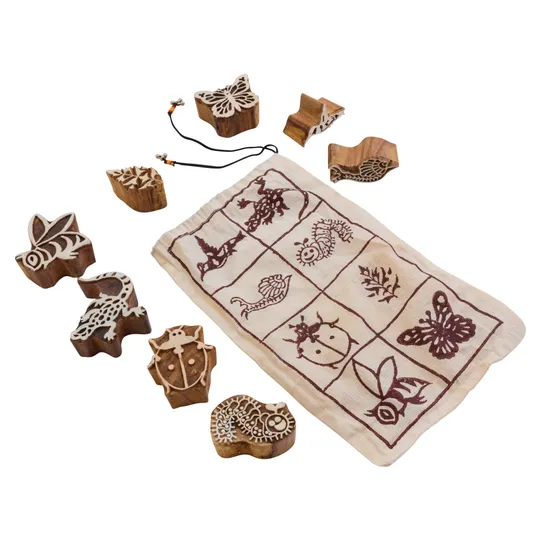 Garden Block Print Stamps - Set of 8