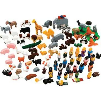 People & Animals Block Play Kit - 98 Pieces
