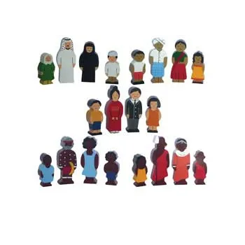 Multicultural Family Block Play Set - 20pc