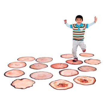 Wooden Log Floor Mats - 16 Pieces