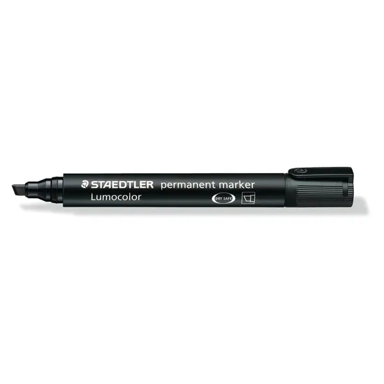 Lumocolor Permanent Chisel Marker Black - PK 10