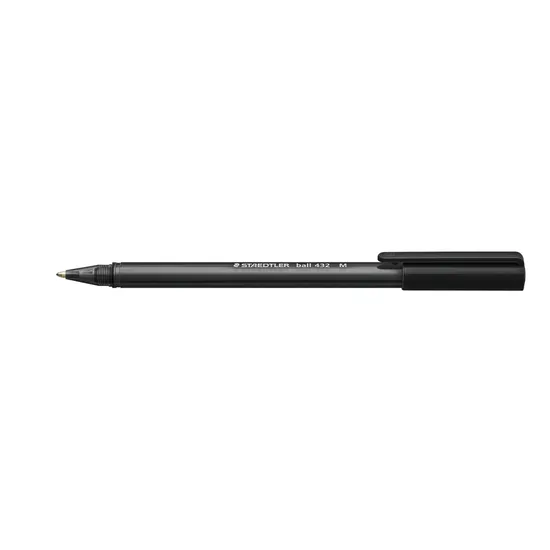 Stick 432 Triangular Pen Medium Black - Pack of 10