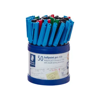 Staedtler 430 Stick Pen Medium Ast - Pack of 50