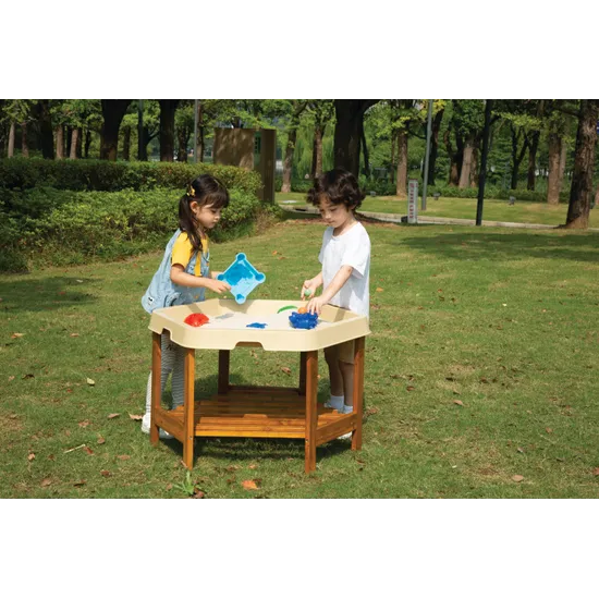 MTA Spaces - Hex Tray & Wooden Stand - Sand - MTA Catalogue