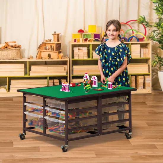 Ergerite Brick Construction Table with Trays - MTA Catalogue