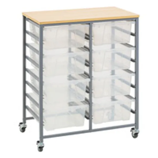 Double Tote Tray Trolley Kit (Clear)
