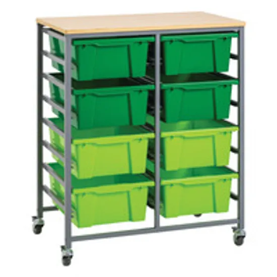 Double Tote Tray Trolley Kit (Green)