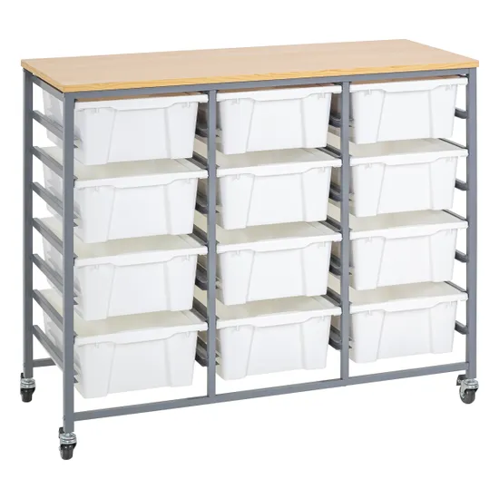Triple Tote Tray Trolley Kit (White) - MTA Catalogue