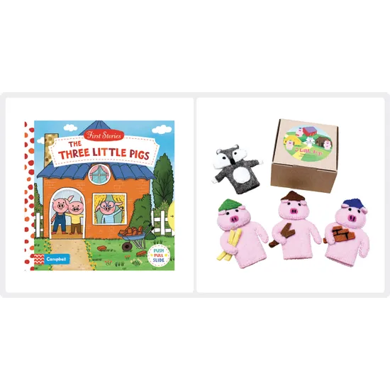 Three Little Pigs Book & Finger Puppets - MTA Catalogue