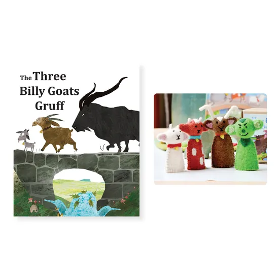 Three Billy Goats Gruff Book & Finger Puppets