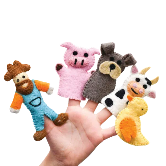 Old Mr MacDonald Farm Animals Finger Puppet Set - MTA Catalogue