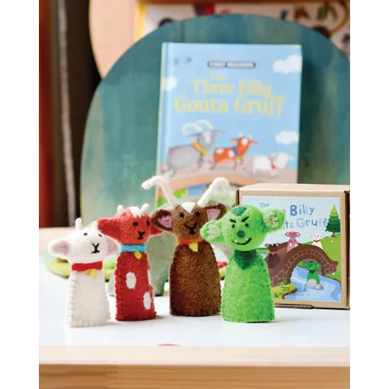 Three Billy Goats Gruff Finger Puppet Set