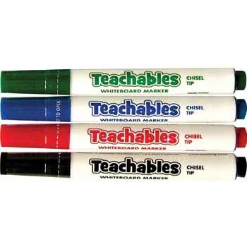 Teachables Whiteboard Markers Chisel Asst - Pack of 4