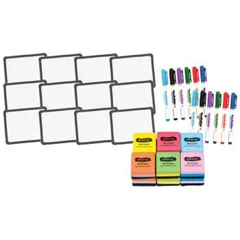 Teachables Magnetic Whiteboards, Coloured Markers & Mini Erasers Kit