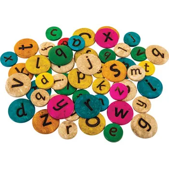 Teachables Lower and Uppercase Coconut Alphabet Discs