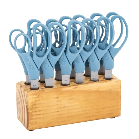 Westcott Scissor Block + 12 Scissors Blue 14 cm