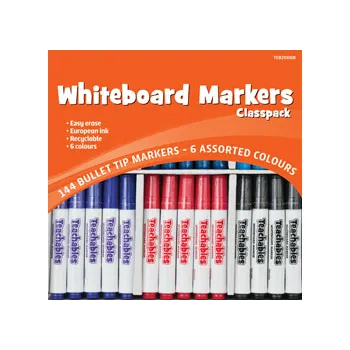 Teachables Whiteboard Markers Bullet Asst - Pack of 144