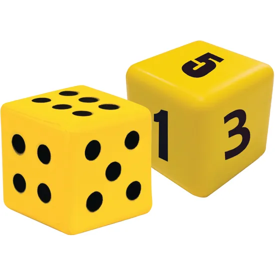Teachables Soft Foam Dice – Numbers & Dots – 8 cm – Set of 2