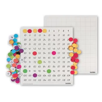 Magnetic Hundred Board Sheet & Counter Set