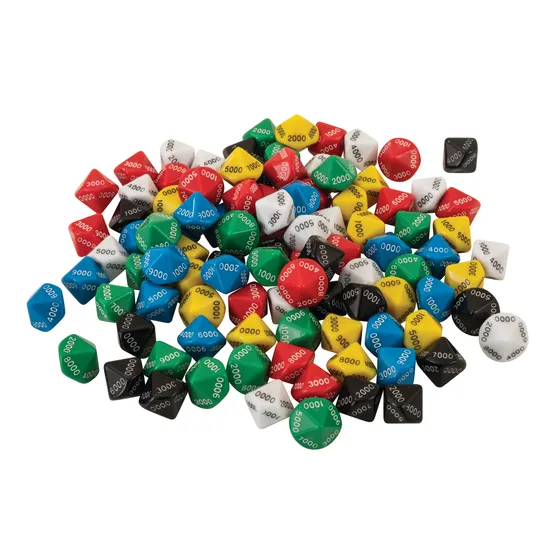 Teachables Place Value Dice – Thousands, 10-Sided, 100 Pieces
