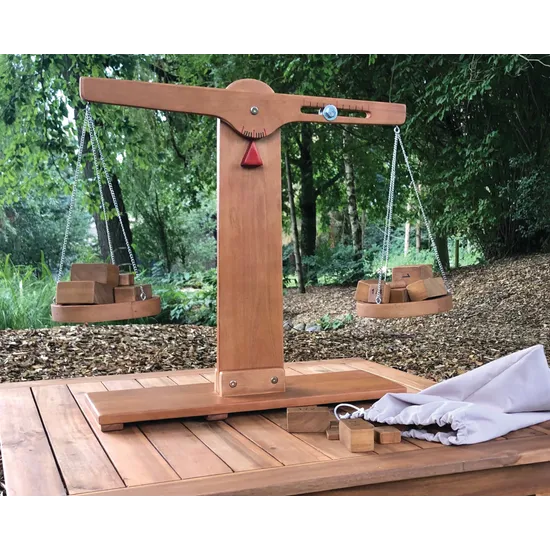 Wooden Outdoor Pan Scale & Weighted Fraction Block