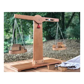 Wooden Outdoor Pan Scale & Weighted Fraction Block