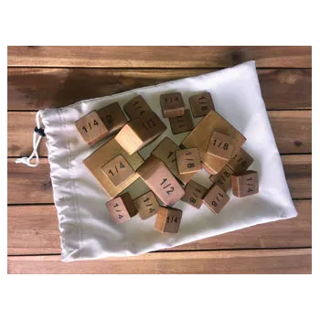Wooden Weighted Fraction Blocks for Outdoor Scale