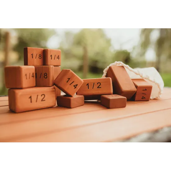 Wooden Weighted Fraction Blocks for Outdoor Scale