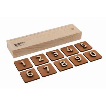 Wooden Tactile Number Tiles - Set of 10