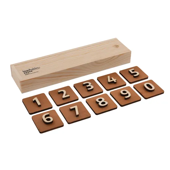Teachables Tactile Number Tiles – Wooden, Set of 10