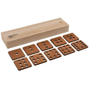 Wooden Tactile Dots Tiles - Set of 10